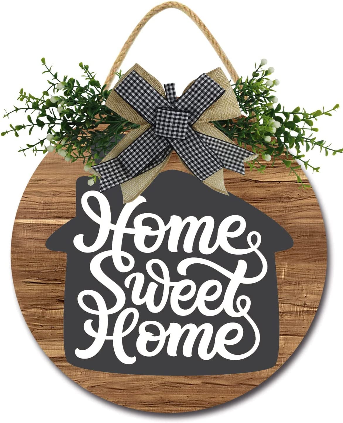 Eveokoki 12" Door Home Sweet Home 0 Wooden Hanging Interior and ...