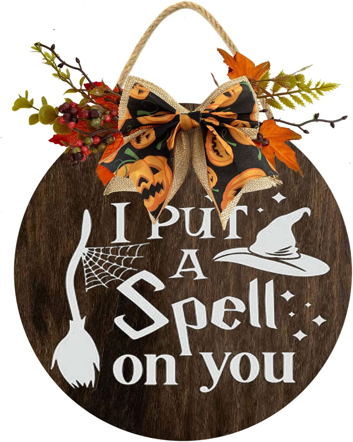 Eveokoki 12" Door Sign I Put Spell On You Wood Home Wall Decor ...