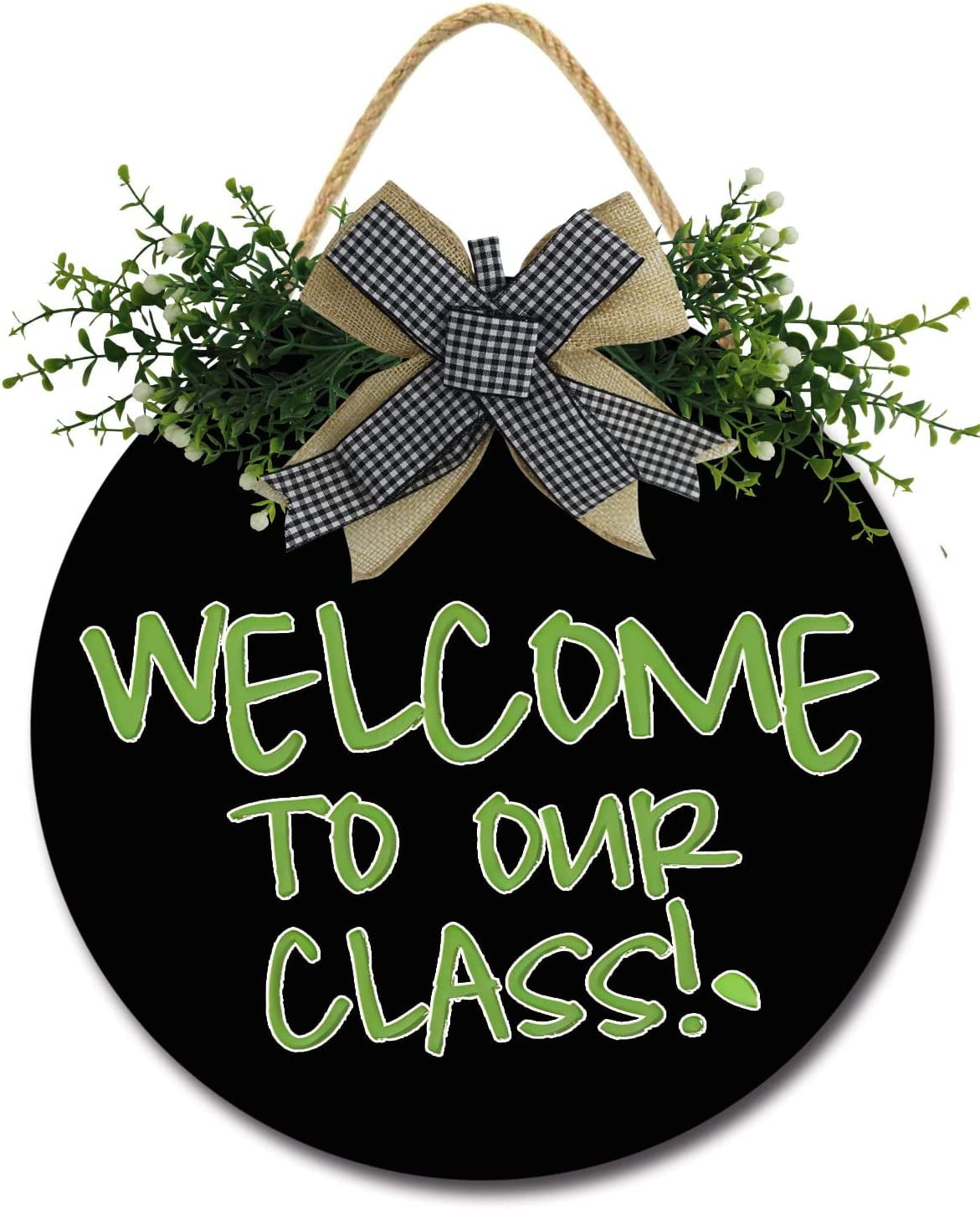 Eveokoki 12" Door Welcome To Our Classs Wooden Hanging Interior and ...