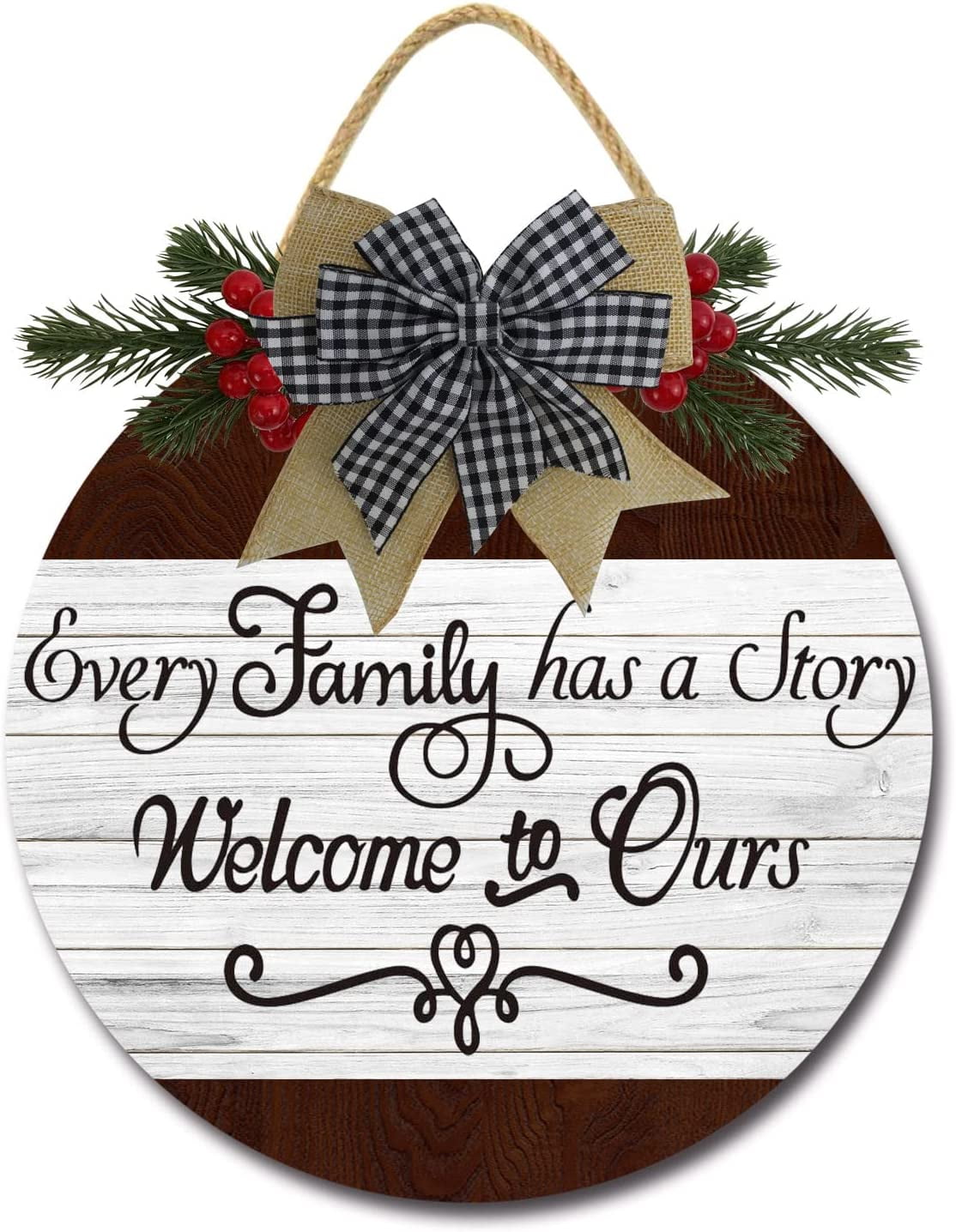 Eveokoki 12" Every Family Has A Story Welcome to Ours Sign for Front ...