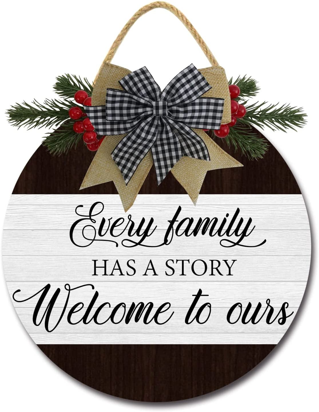 Eveokoki 12" Every Family Has A Story Welcome to Ours Sign for Front ...