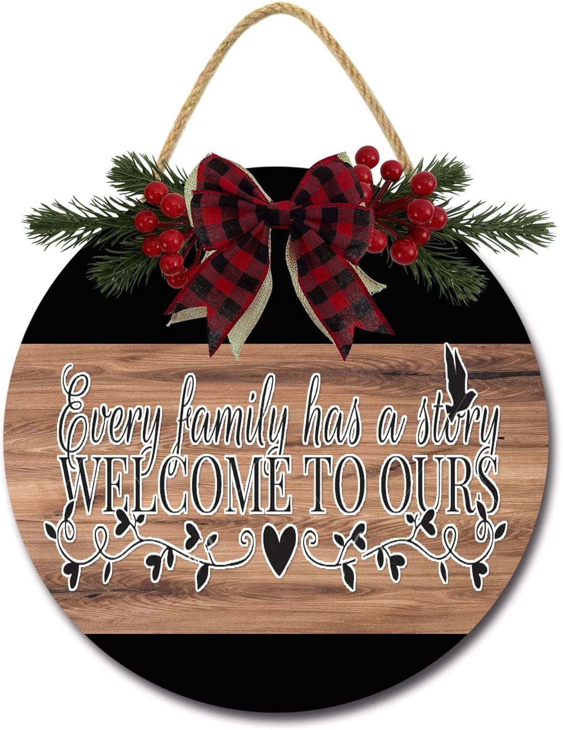 Eveokoki 12" Every Family Has A Story Welcome To Ours Wreaths Decor ...
