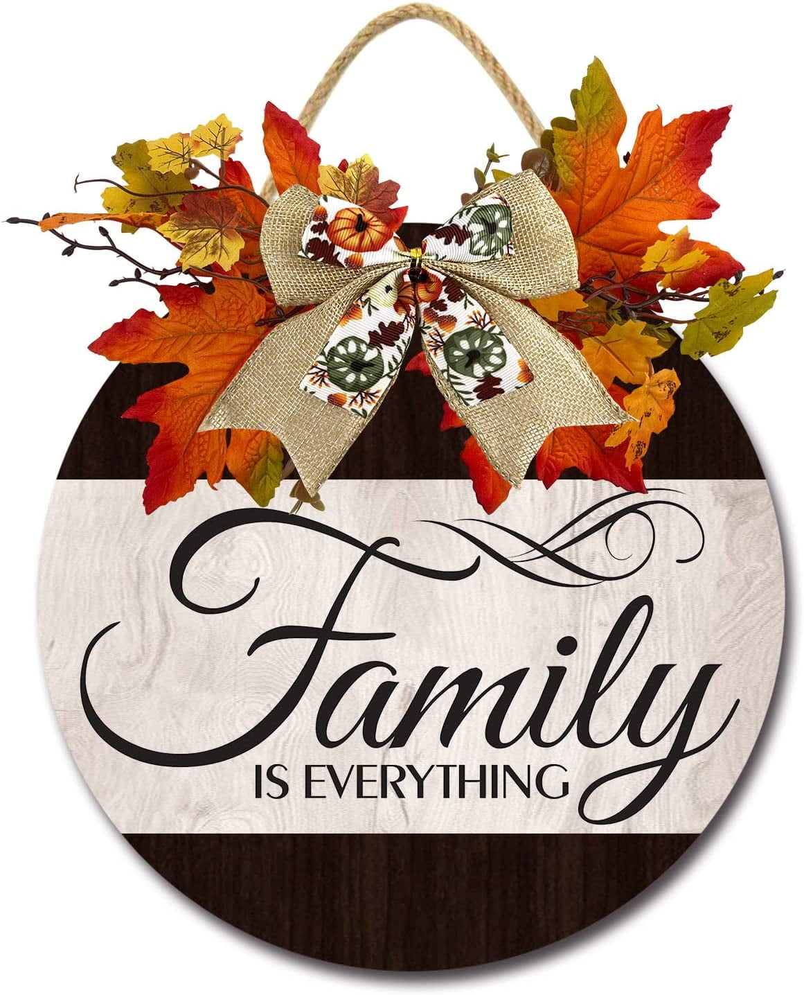 Eveokoki 12" Family is Everything Signs for Front Door Farmhouse Porch ...