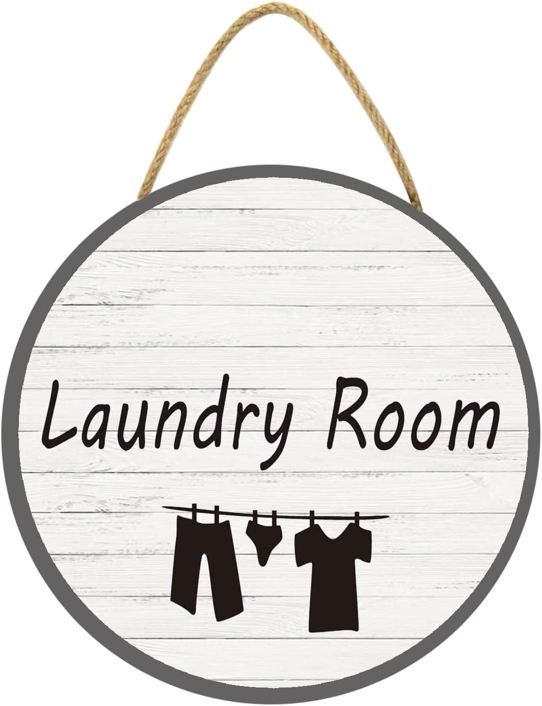 Eveokoki 12" Farmhouse Laundry Sign, Laundry Room Wood Sign Plaque ...
