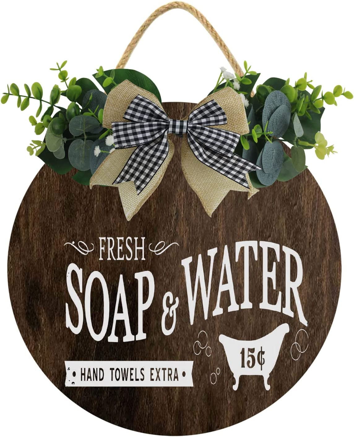 Eveokoki 12" Fresh Soap Water Hand Towels Extra 15 Cent Sign, Farmhouse ...
