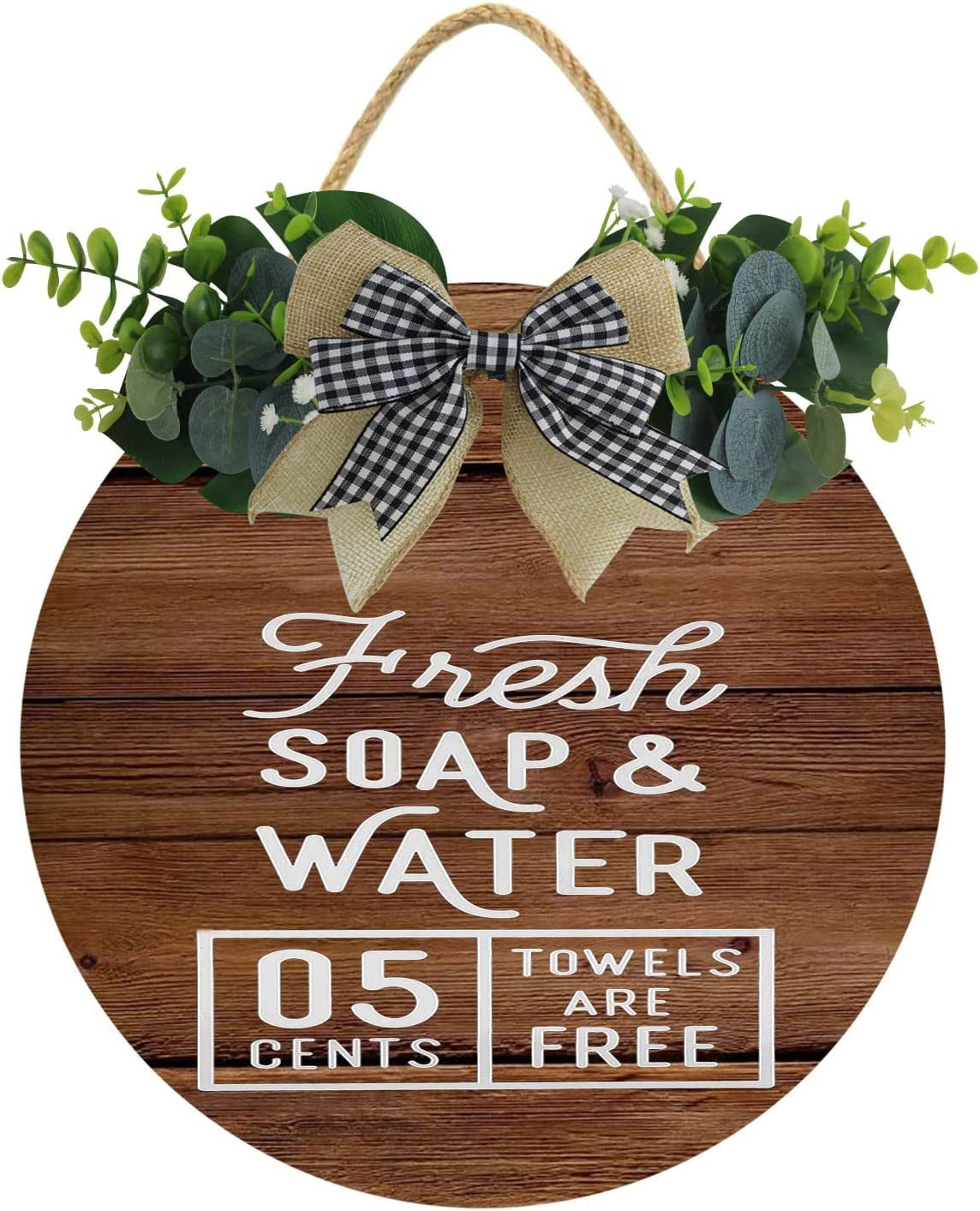 Eveokoki 12" Fresh Soap Water Hand Towels Free 5 Cent Sign, Home Decor ...