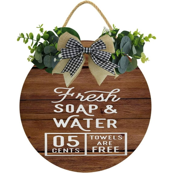 Eveokoki 12" Fresh Soap Water Hand Towels Free 5 Cent Sign, Home Decor ...