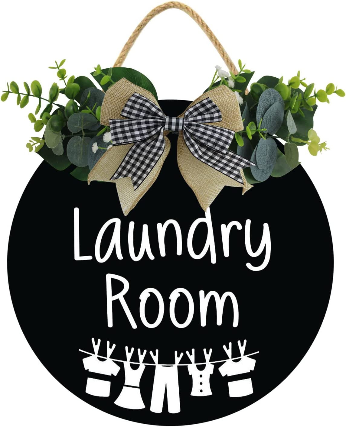 Eveokoki 12" Funny Laundry Room Wall Art, Rustic Farmhouse Wood Plaque ...
