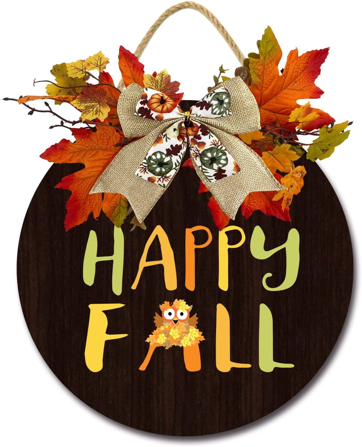 Eveokoki 12" Happy Fall Funny Signs for Front Door Farmhouse Porch ...