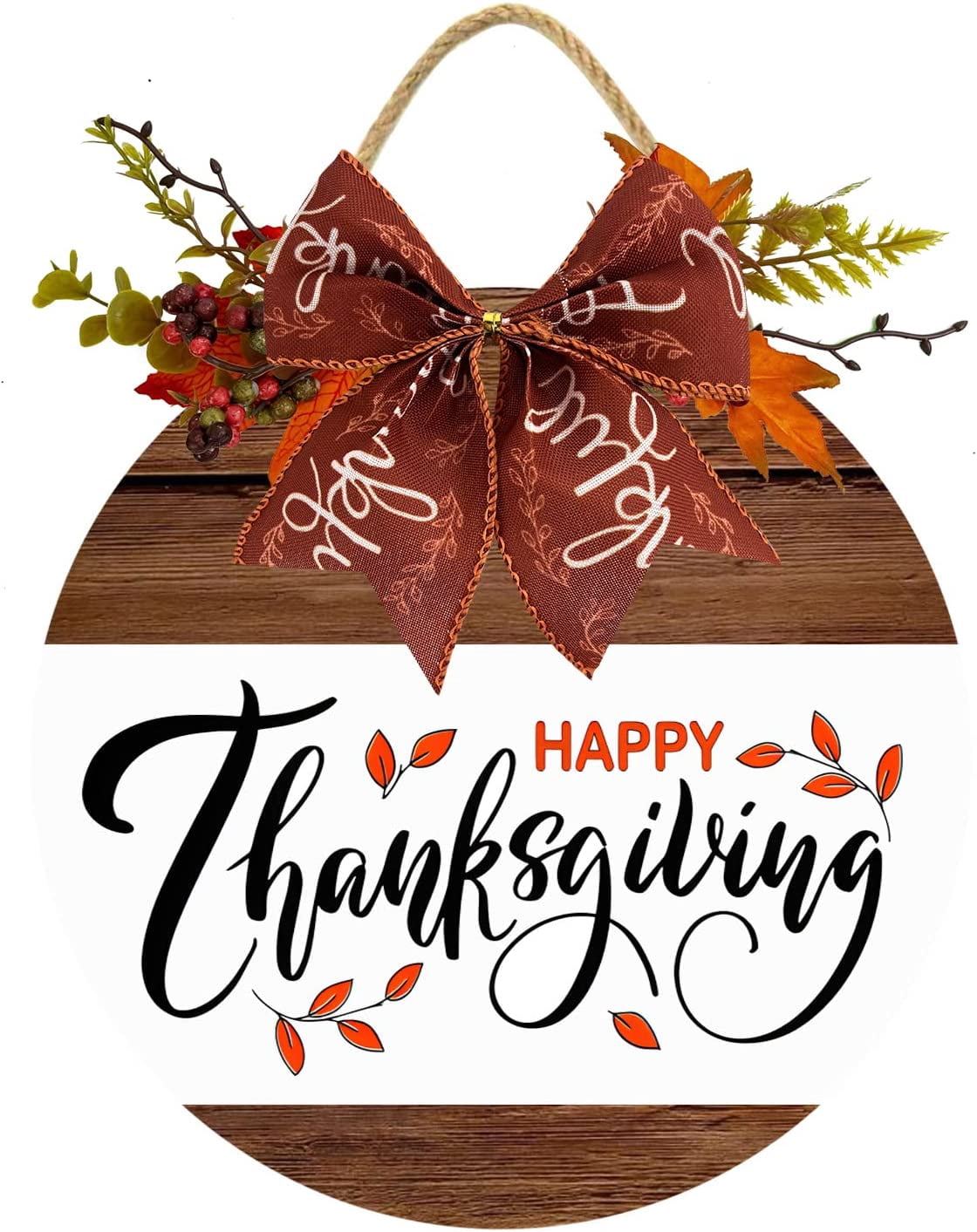 Eveokoki 12" Happy Thank*giving Sign Hanging Door Sign Thank*giving Day ...