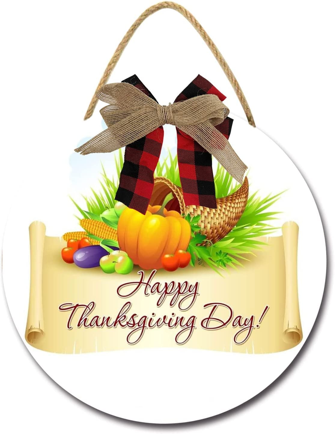 Eveokoki 12" Happy Thanksgiving Day Sign,Thanksgiving Door Sign,Welcome ...