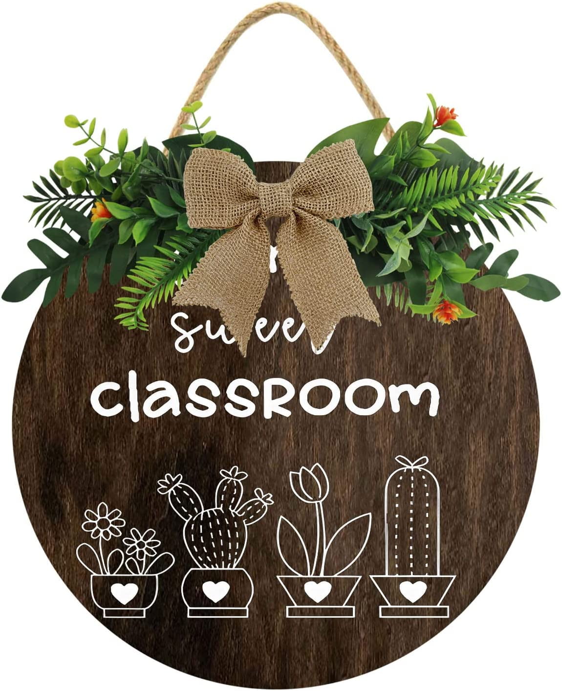 Eveokoki 12" Home Sweet Classroom Sign for Decor,Wooden Rustic Wall ...