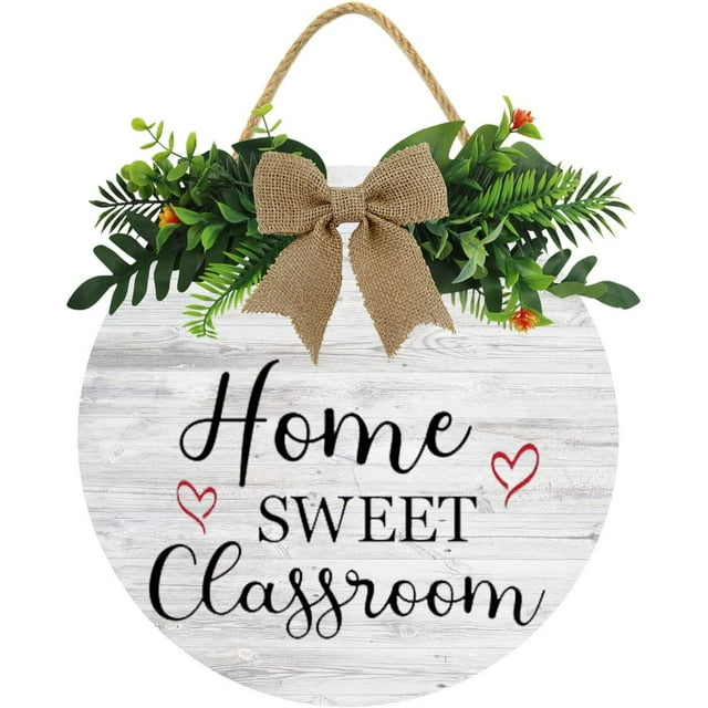 Eveokoki 12" Home Sweet Classroom Sign for Front Door Sign Porch Decor ...