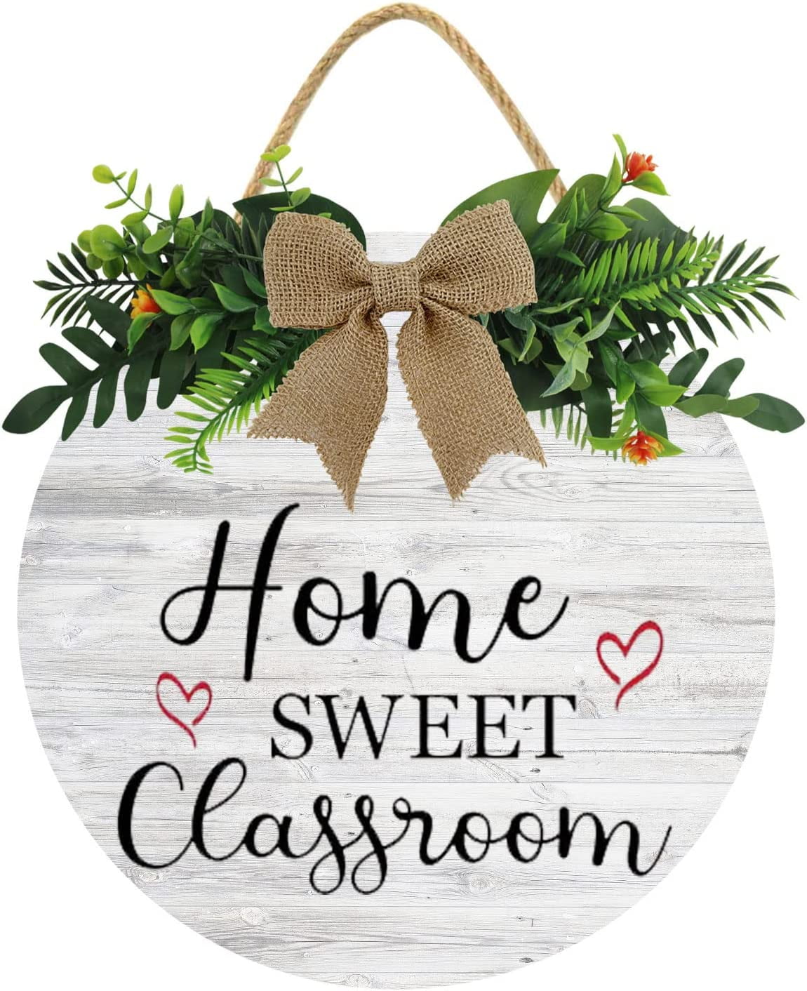 Eveokoki 12" Home Sweet Classroom Sign for Front Door Sign Porch Decor ...