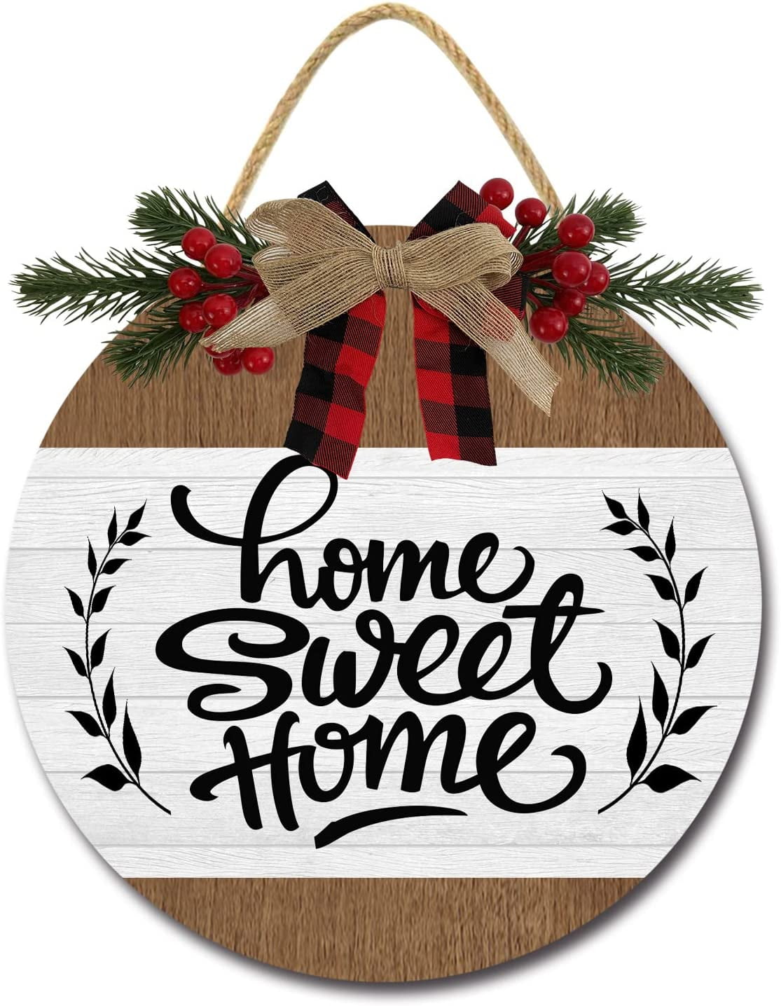 Eveokoki 12" Home Sweet Home Sign for Front Door Farmhouse Porch Rustic ...