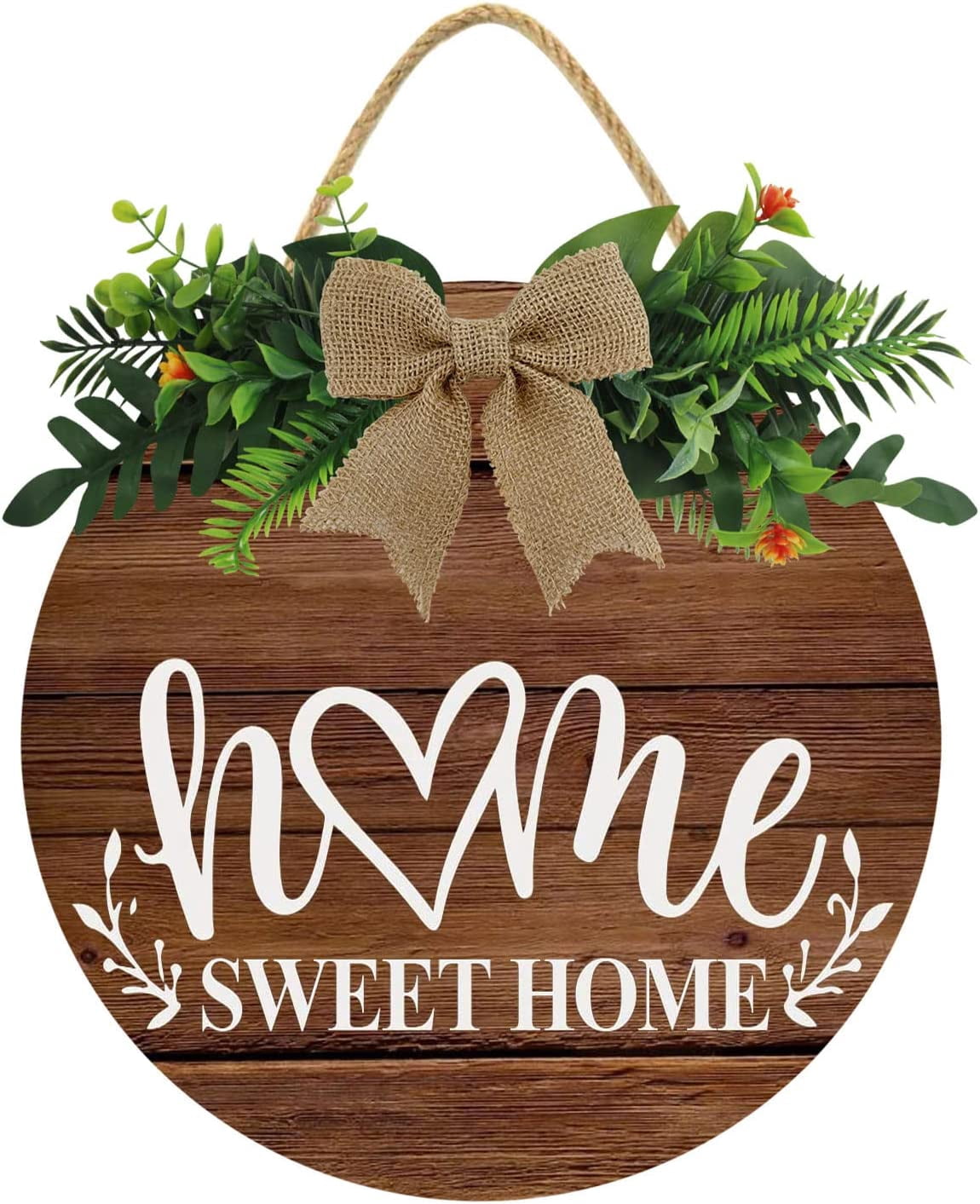 Eveokoki 12" Home Sweet Home Wreaths for Front Door Farmhouse Welcome ...