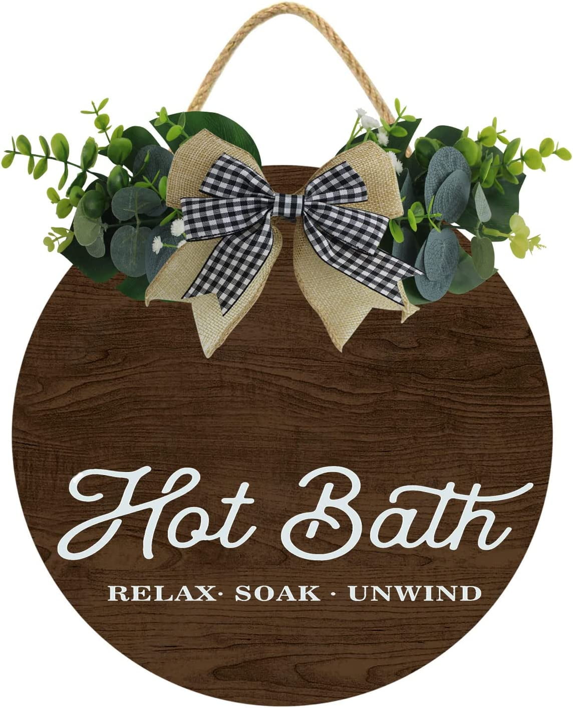 Eveokoki 12" Hot Bath Relax Soak Unwind Sign, Bathhouse Sign,Bathroom ...