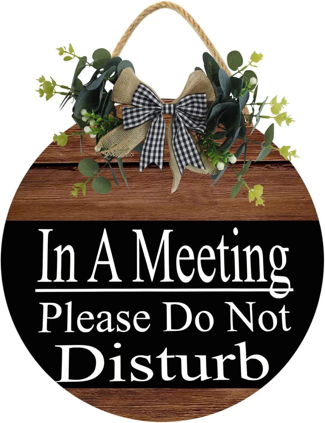 Eveokoki 12" In A Meeting Please Do Not Disturb Sign,Wood Hanging Sign ...