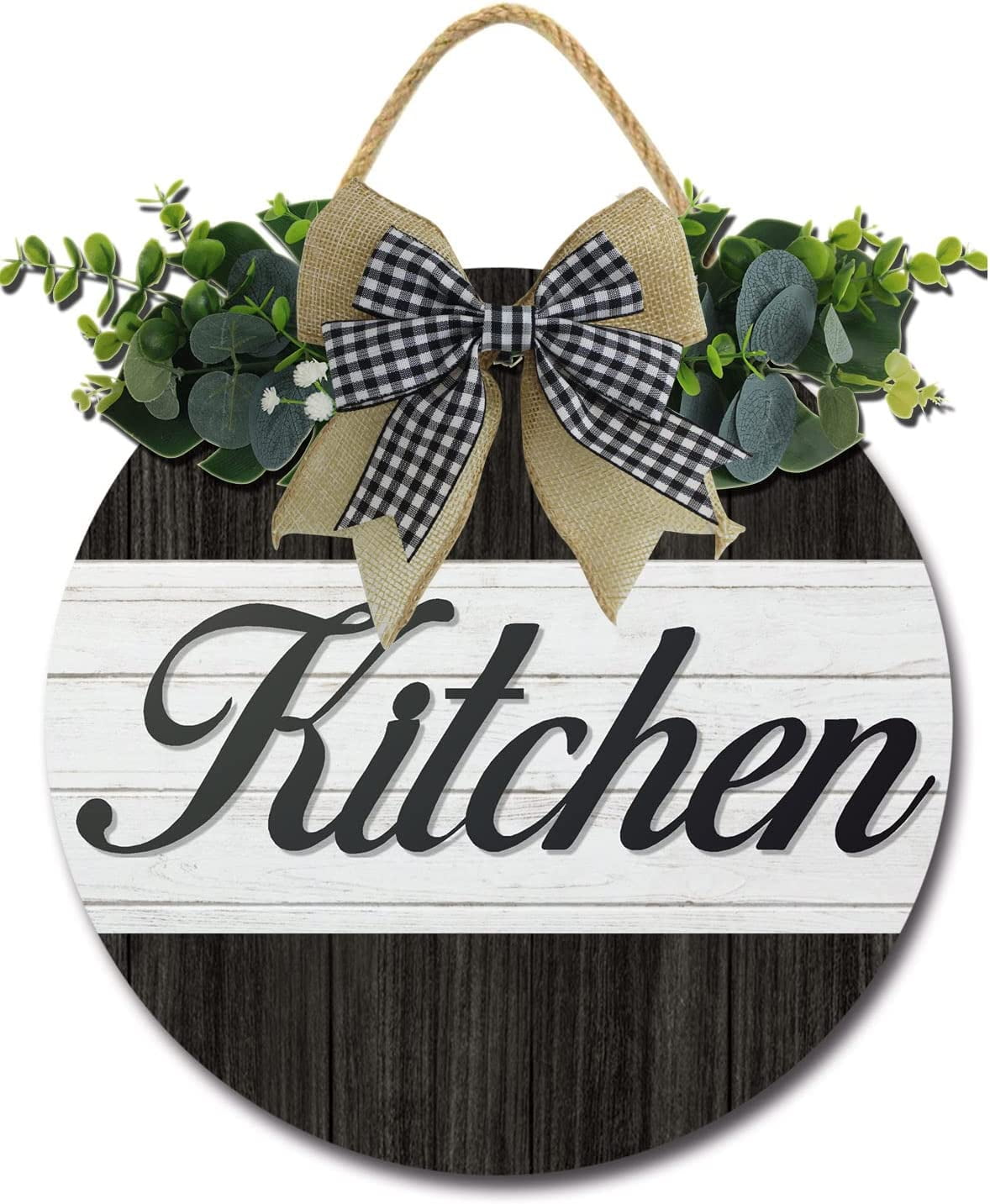 Eveokoki 12" Kitchen Decor Farmhouse Kitchen Wall Decor Wooden Round ...