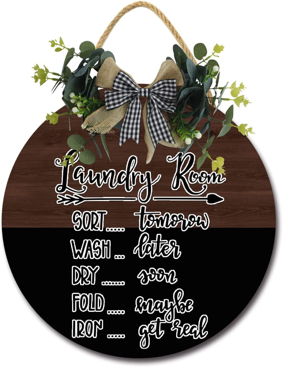 Eveokoki 12" Laundry Room Decor Sign,Wooden Rustic Laundry Room 14 Sign ...