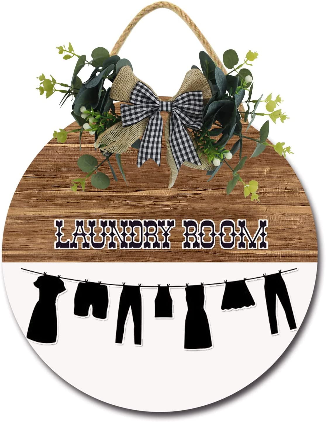 Eveokoki 12" Laundry Room Decor Sign,Wooden Rustic Laundry Room Sign ...