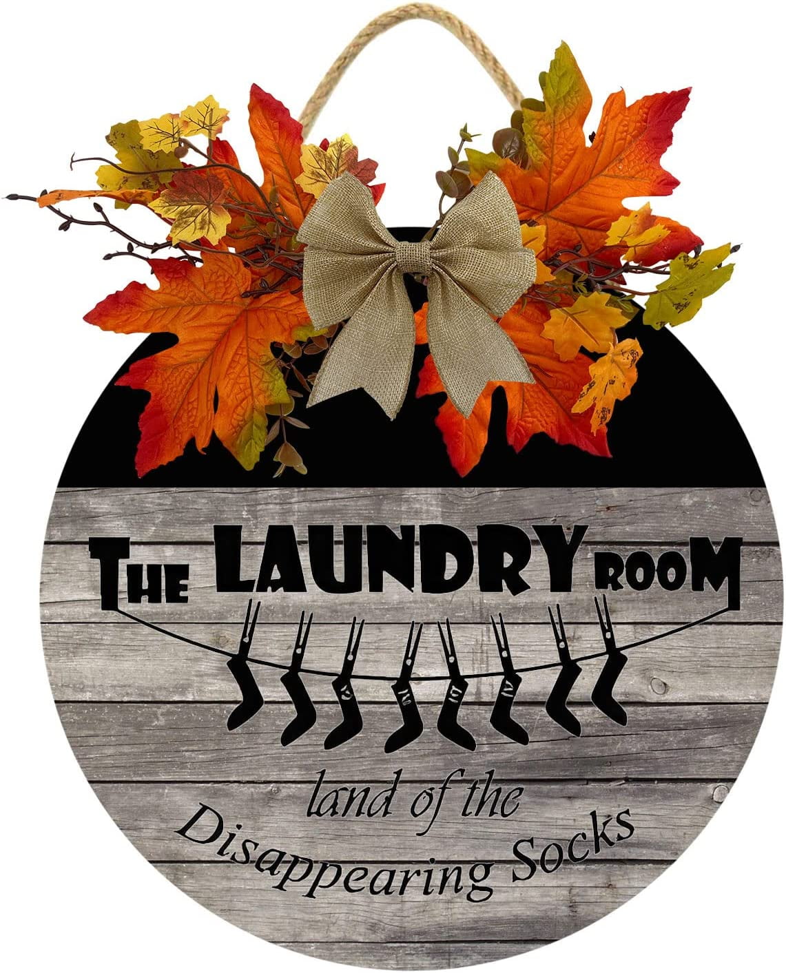 Eveokoki 12" Laundry Room Land Of The Disappearing Socks Sign,Laundry ...