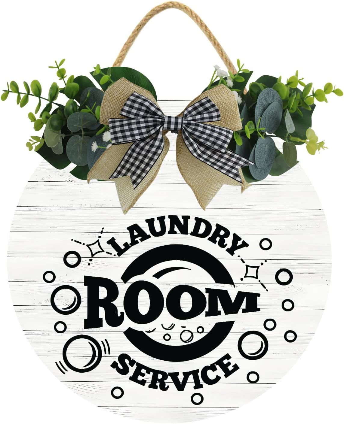 Eveokoki 12" Laundry Room Wall Decor Wooden Sign Self Service Wash Dry ...