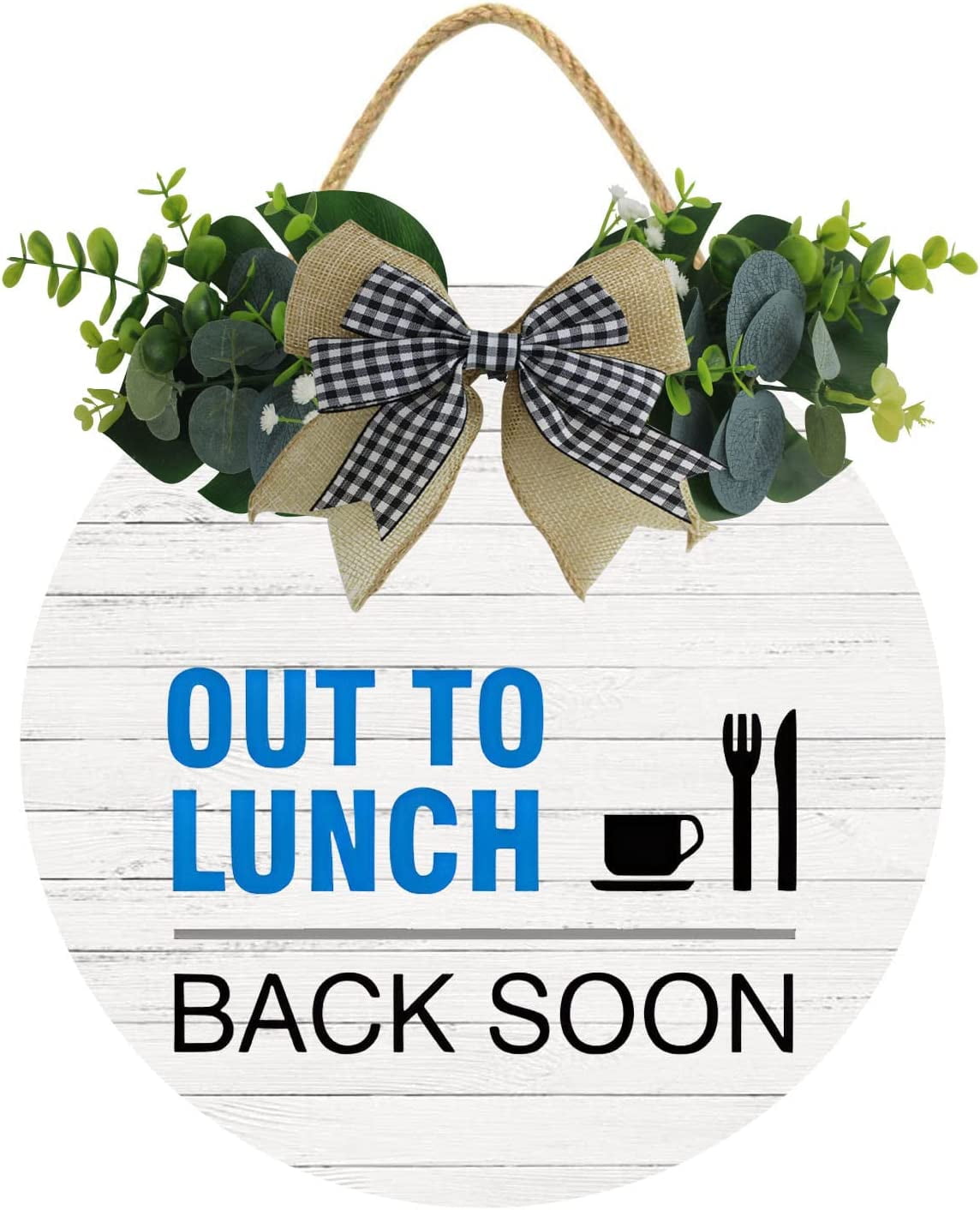 Eveokoki 12" Out For Lunch Sign For Office, Out To Lunch Be Back Soon ...