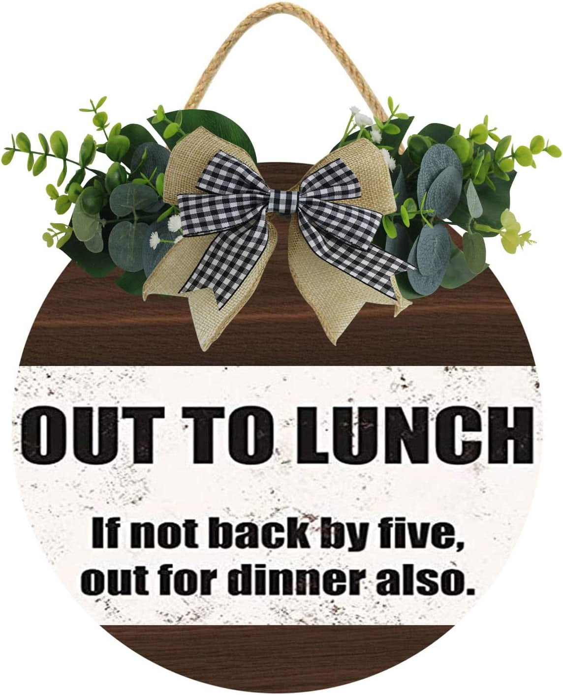 Eveokoki 12" Out To Lunch Signs For Office Desk, Out To Lunch If Not ...