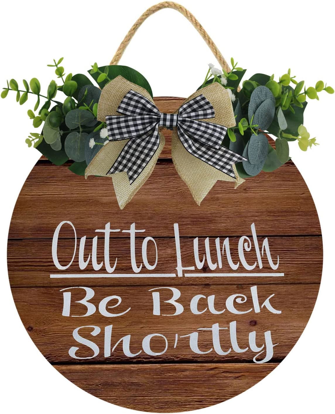 Eveokoki 12" Out To Lunch Signs For Office Desk, Out To Lunch Be Back ...