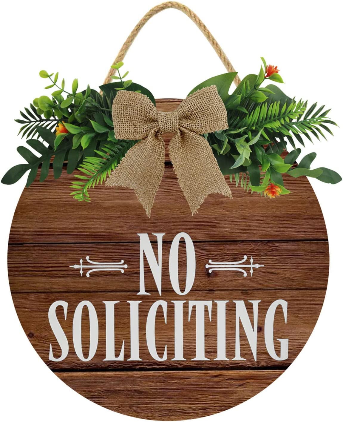 Eveokoki 12" No Soliciting Funny Sign, No Soliciting Door Wood Sign for ...