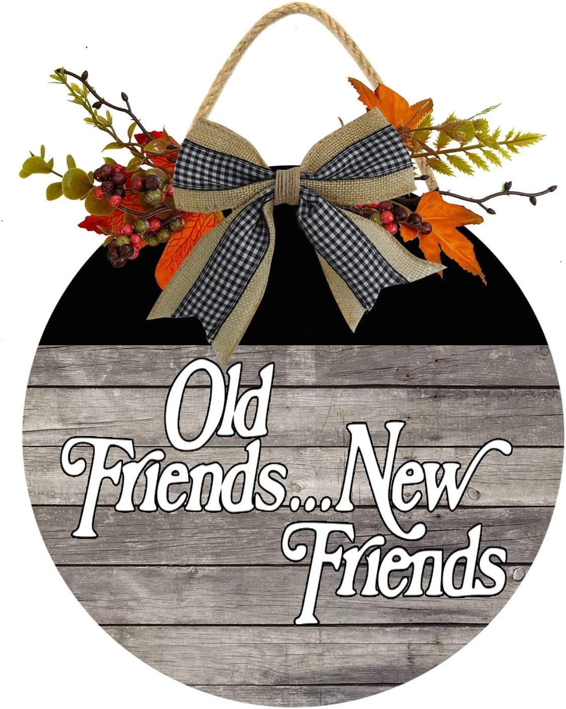 Eveokoki 12" Old Friends New Friends Sign,Rustic Wooden Door Sign ...