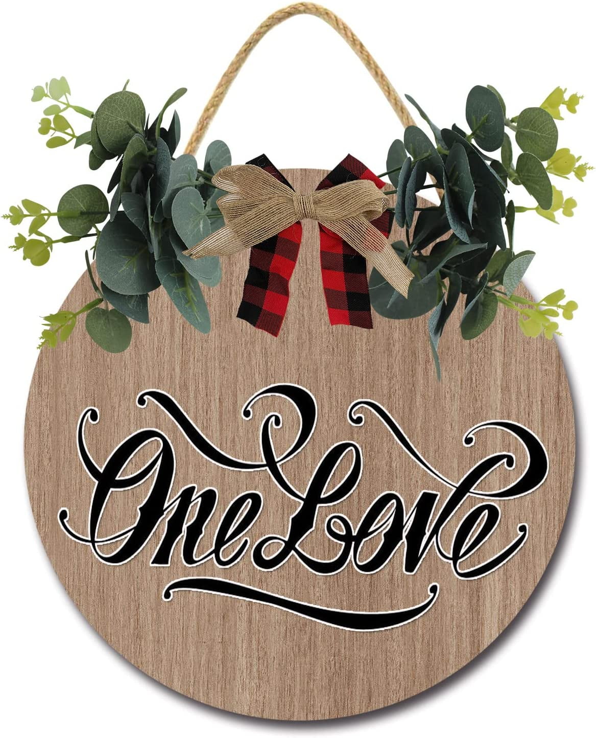 Eveokoki 12" One Love Door Sign Plaque,Welcome Wall Hanging Signs Front ...