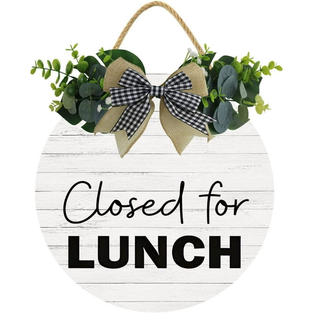 Eveokoki 12" Out For Lunch Sign For Office, Closed For Lunch Wood Door ...