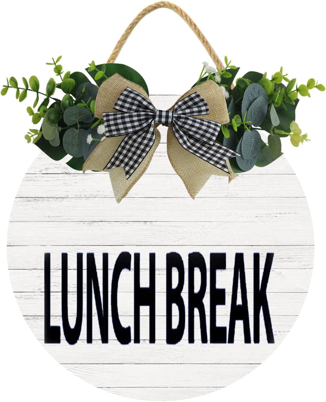 Eveokoki 12" Out To Lunch, Lunch Break Wood Door Sign For Dining Break ...