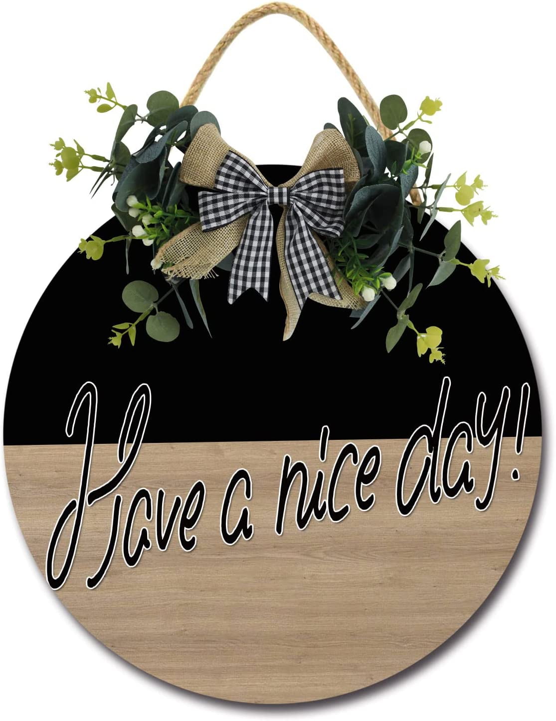 Eveokoki 12" Rustic Hanging Wooden Signs,Have a Nice Day Family Sign ...