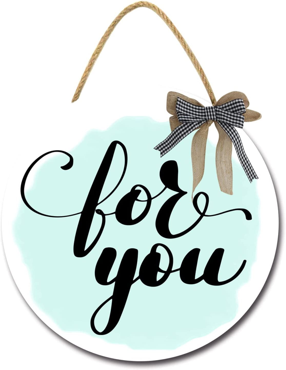 Eveokoki 12" Rustic Sign For You Sign Door Decor Wooden Front Door ...