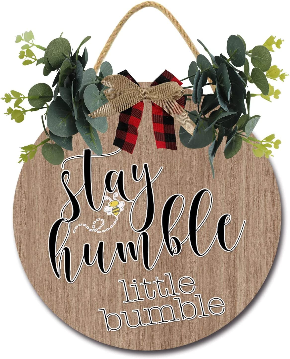 Eveokoki 12" Rustic Sign Stay Humble Sign Door Decor Wooden Front Door ...