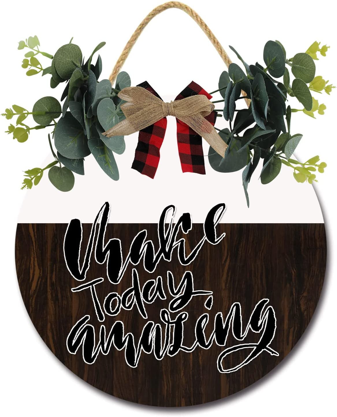 Eveokoki 12" Rustic Sign Your Dream Achievable Sign Door Decor Wooden ...