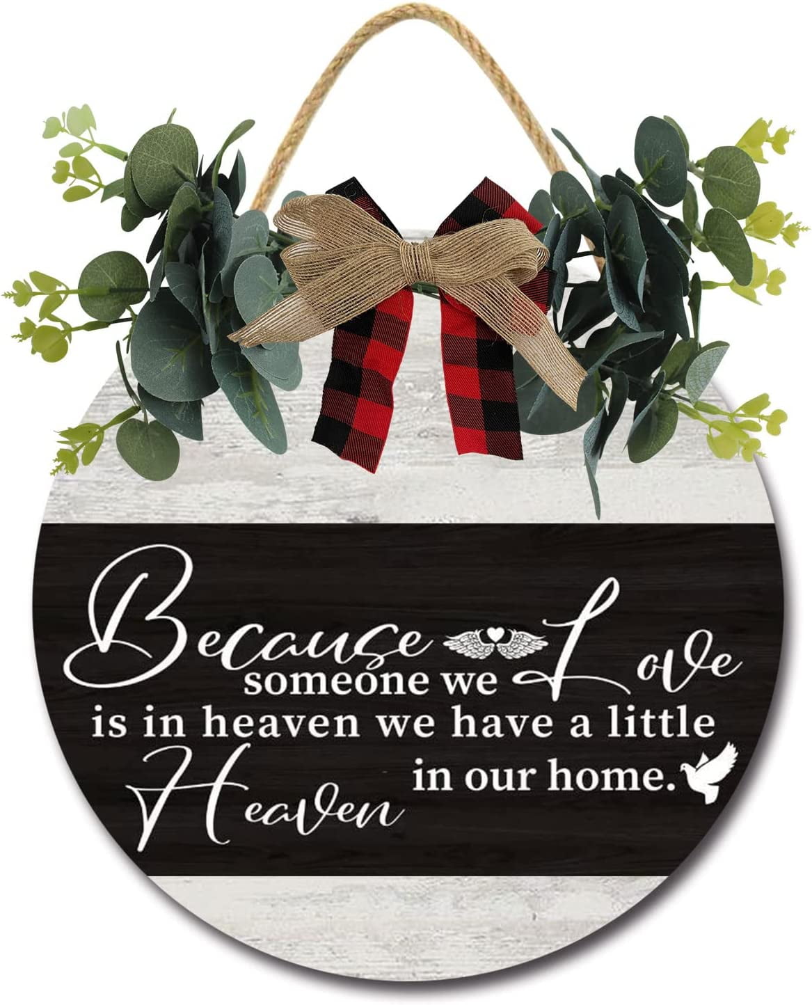 Eveokoki 12" Rustic Wooden Because Someone We Love Is In Heaven Signs ...