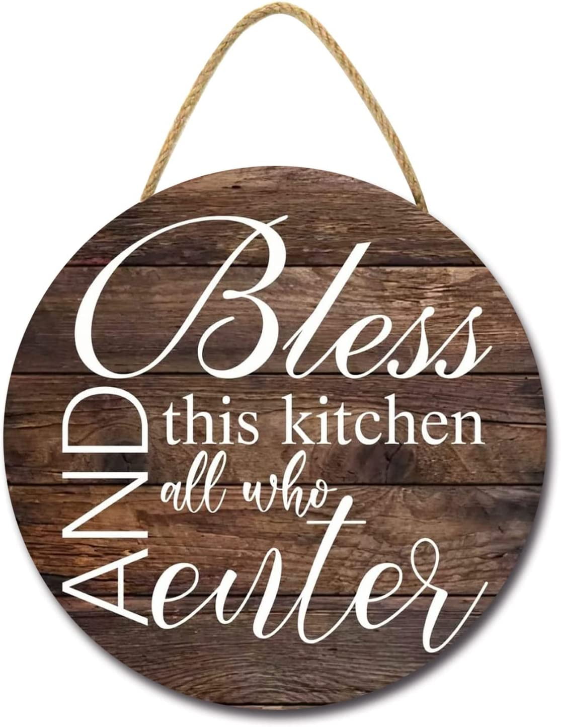 Eveokoki 12" Rustic Wooden Bless This Kitchen And All Who Enter Signs ...