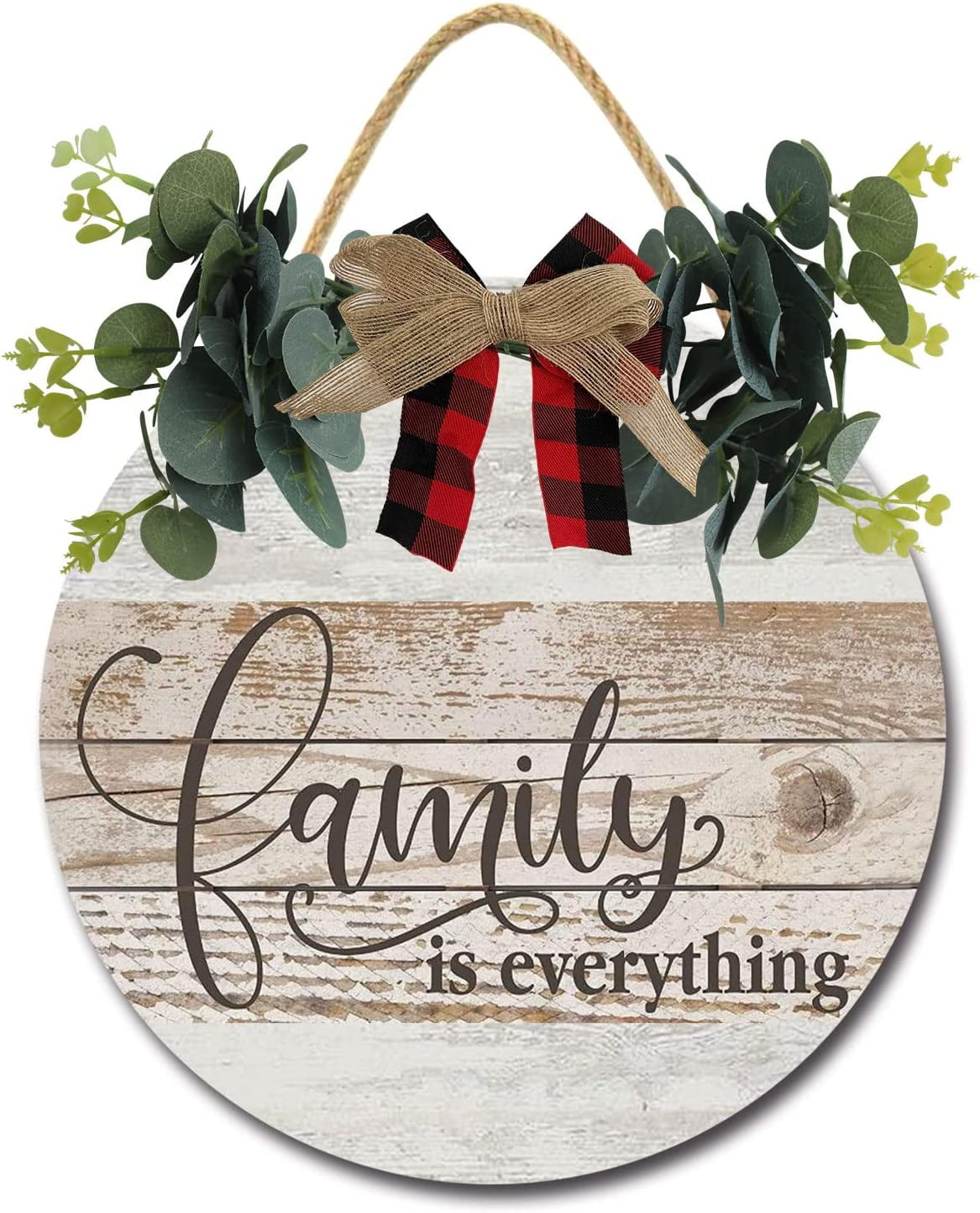Eveokoki 12" Rustic Wooden Family Is Everything Signs for Front Porch ...