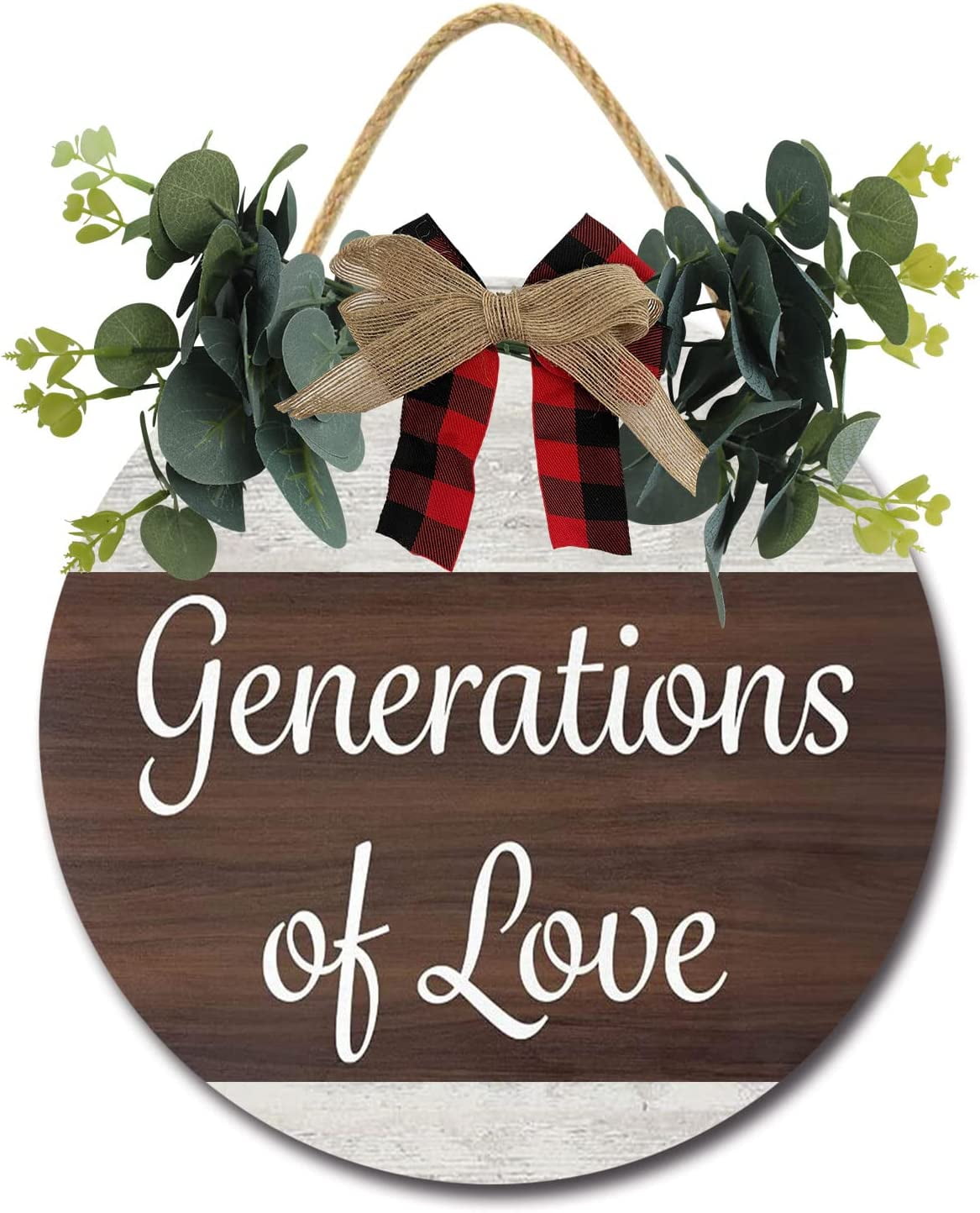 Eveokoki 12" Rustic Wooden Generations Of Love Signs for Front Porch ...