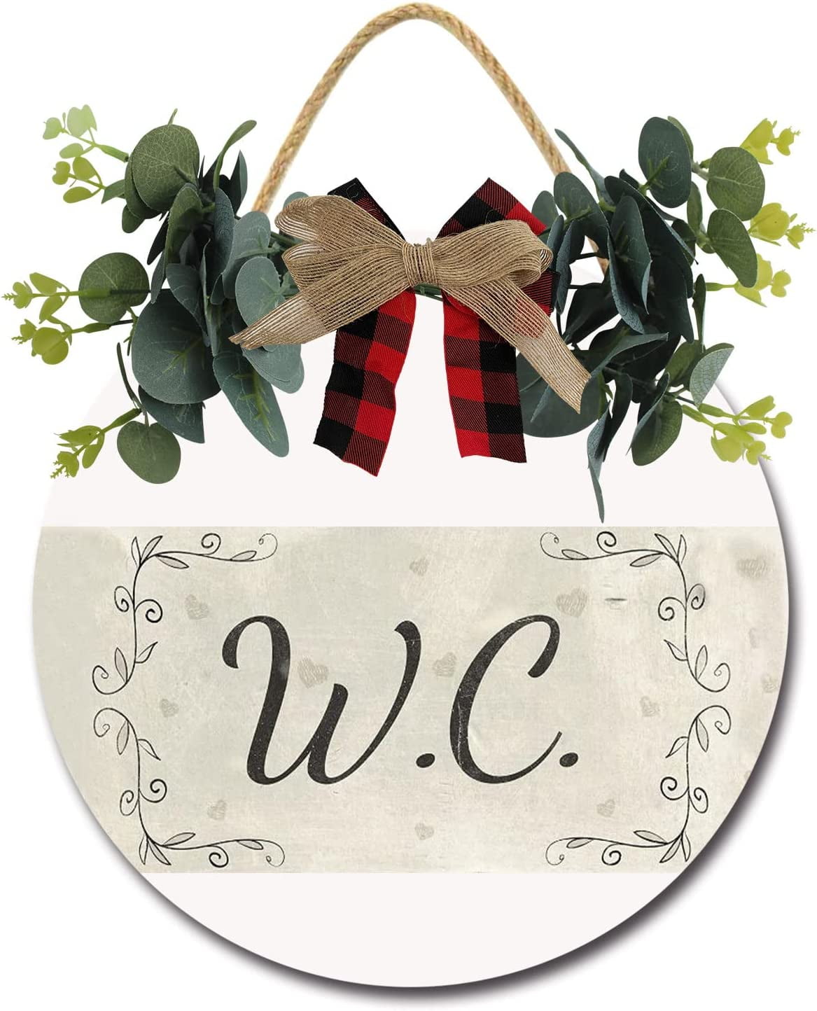 Eveokoki 12" Rustic Wooden W.c. Signs for Front Porch, Porch Decor Sign ...