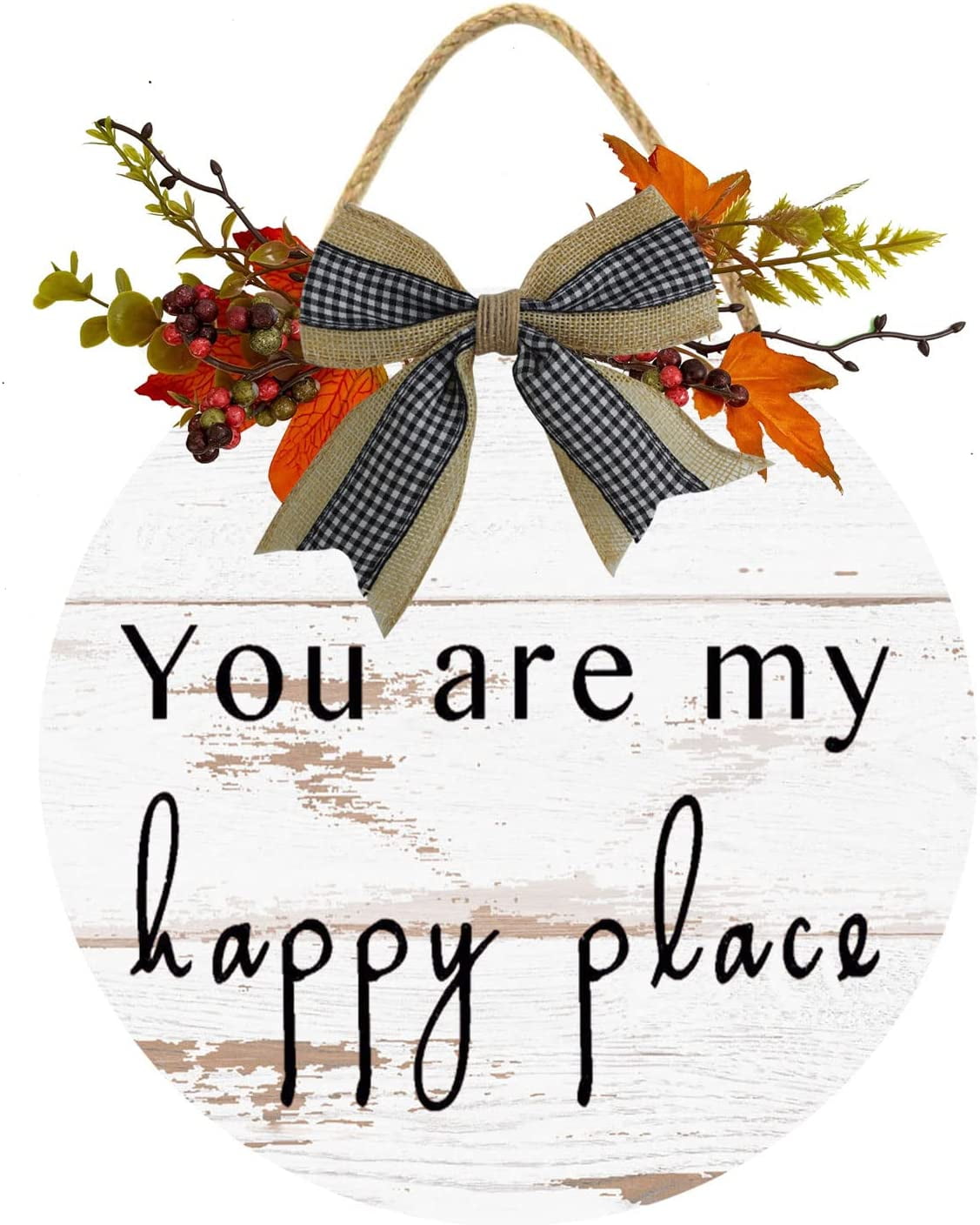 Eveokoki 12" Sign, You Are My Happy Place Sign,Rustic Wooden Door Sign ...