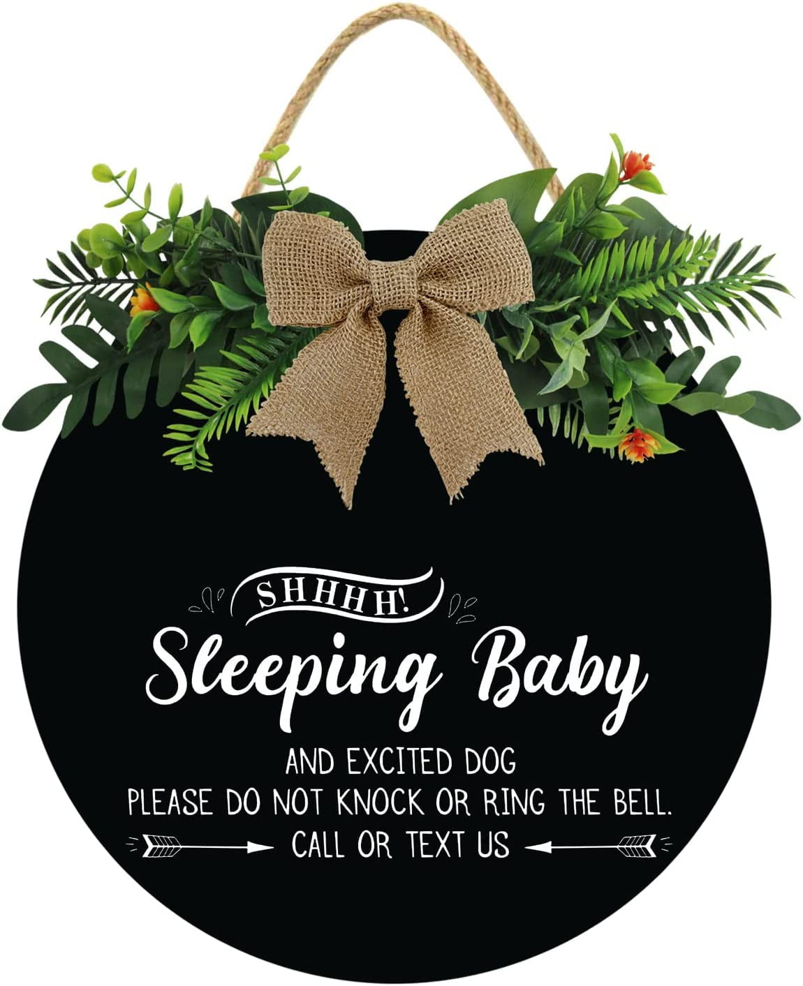 Eveokoki 12" Sleeping Baby Door Sign, Dont Ring Doorbell Sign Baby ...