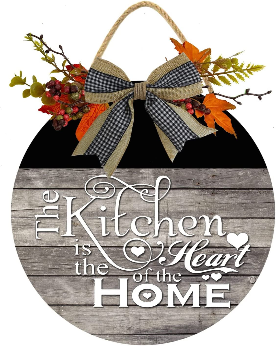 Eveokoki 12" The Kitchen Is The Heart Of The Home Sign,Rustic Wooden ...