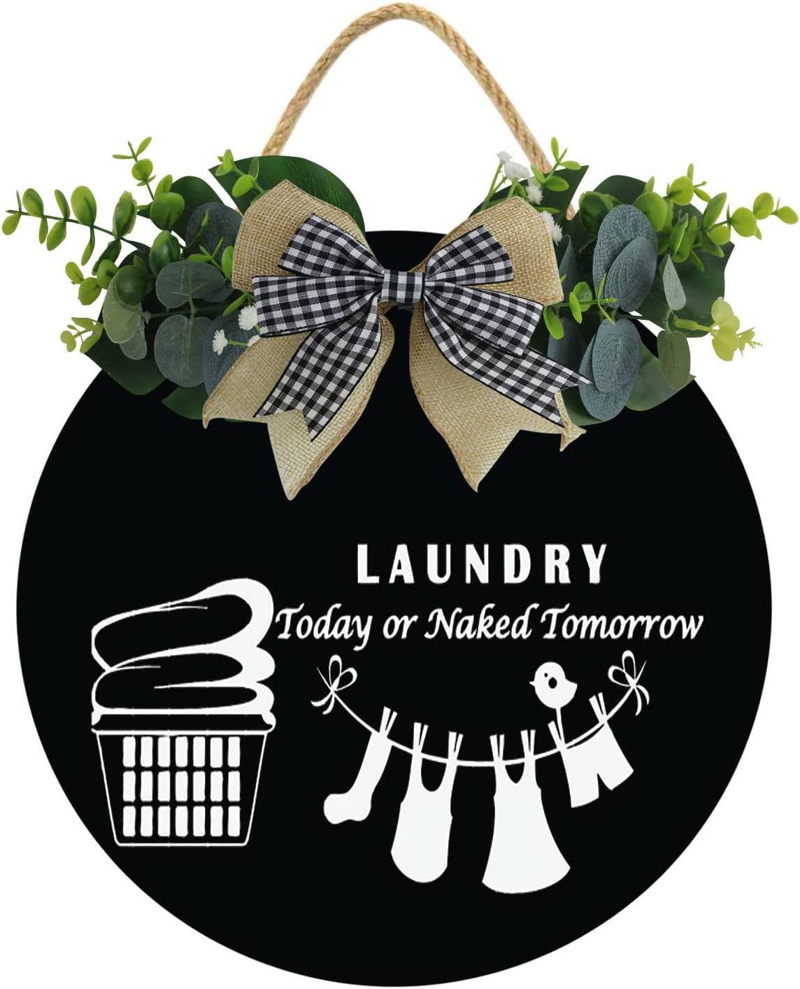 Eveokoki 12" Vintage Farmhouse Laundry Room Sign Country Wall Decor ...