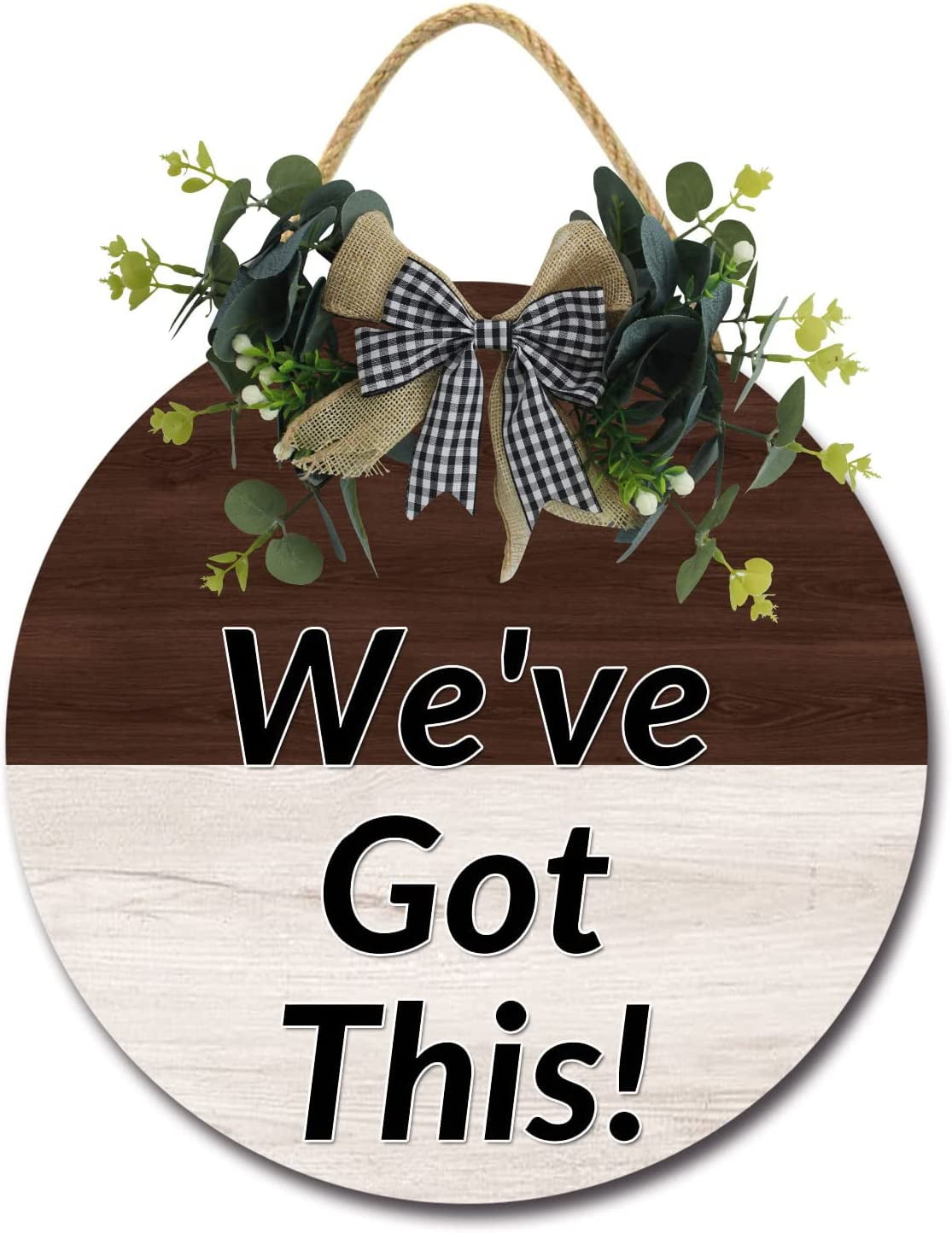 Eveokoki 12" We Are Got This Wood Sign Welcome Front Door Spa Office ...