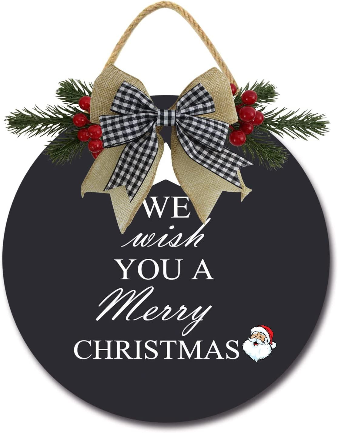 Eveokoki 12" We Wish You A Merry Sign Christmas Welcome Sign for Front ...